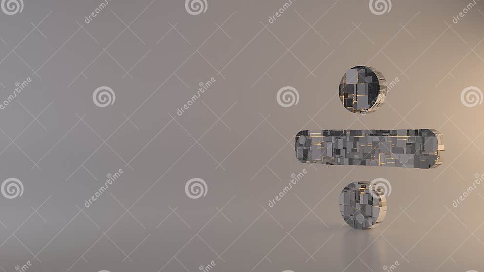 Light Background 3d Rendering Symbol of Divide Icon Stock Illustration ...