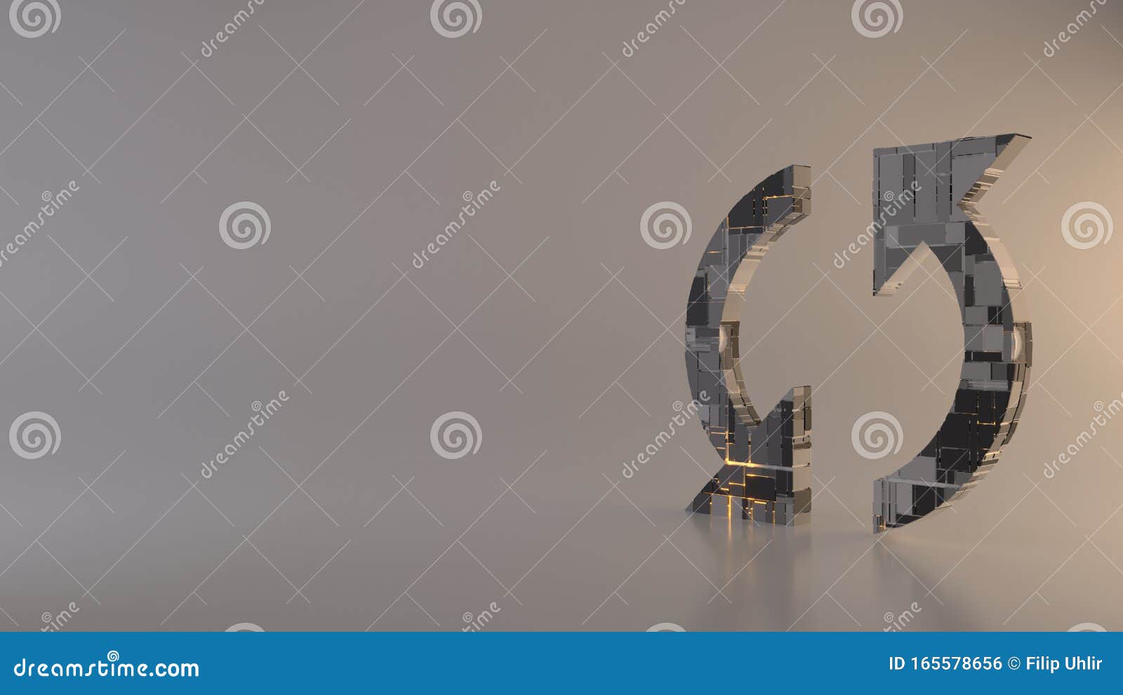 Light Background 3d Rendering Symbol of Double Refresh Arrow Icon Stock ...