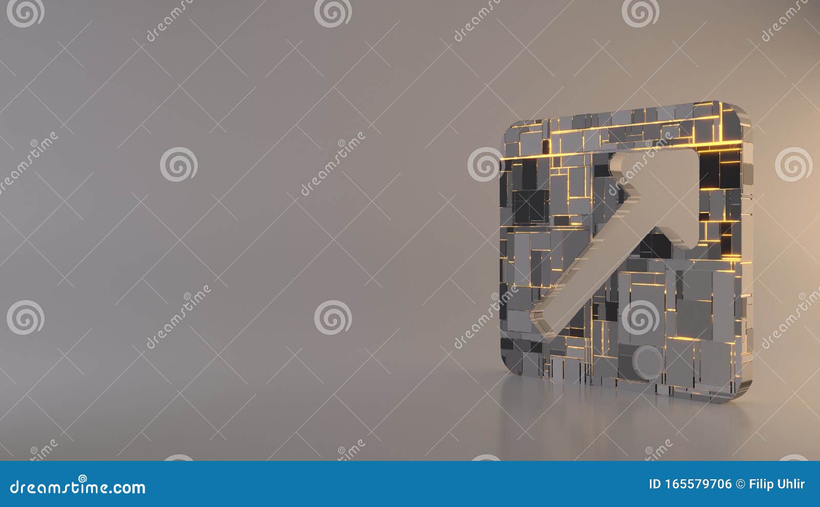 Light Background 3d Rendering Symbol of External Link Square Icon 库存例证 ...