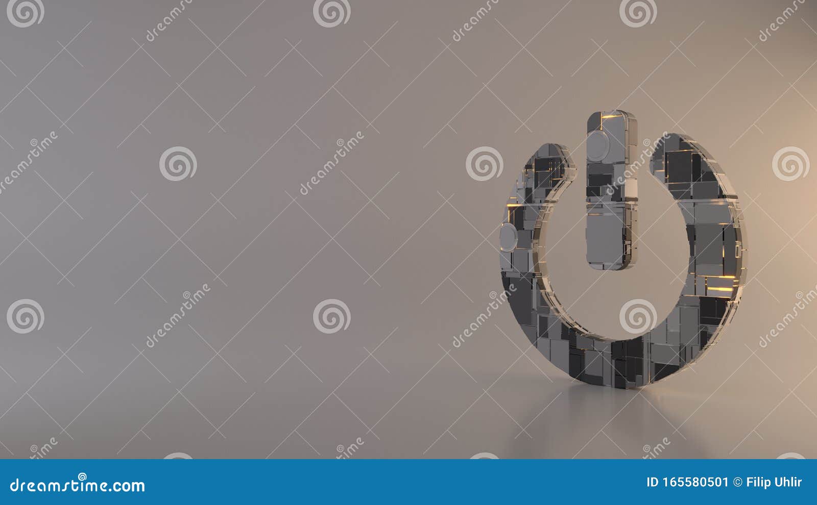 Light Background 3d Rendering Symbol of Power Off Icon Stock ...