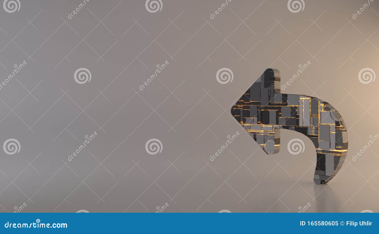 Light Background 3d Rendering Symbol of Reply Icon Stock Illustration ...