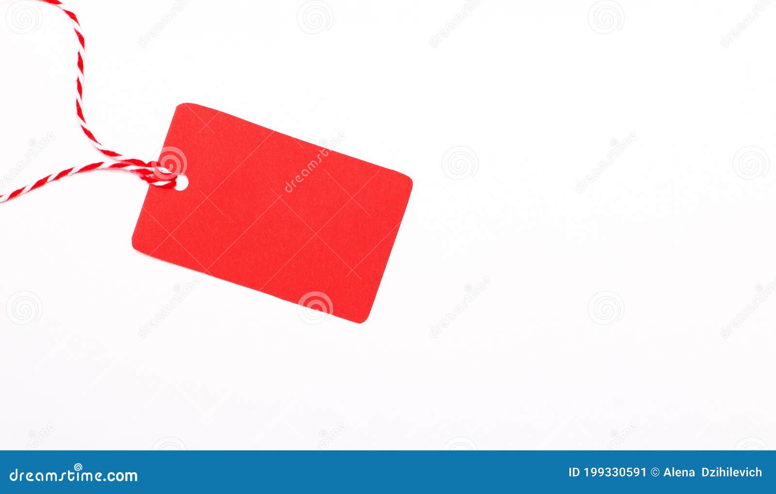 On a Light Background, an Empty Red Price Tag. Sale Stock Image - Image ...