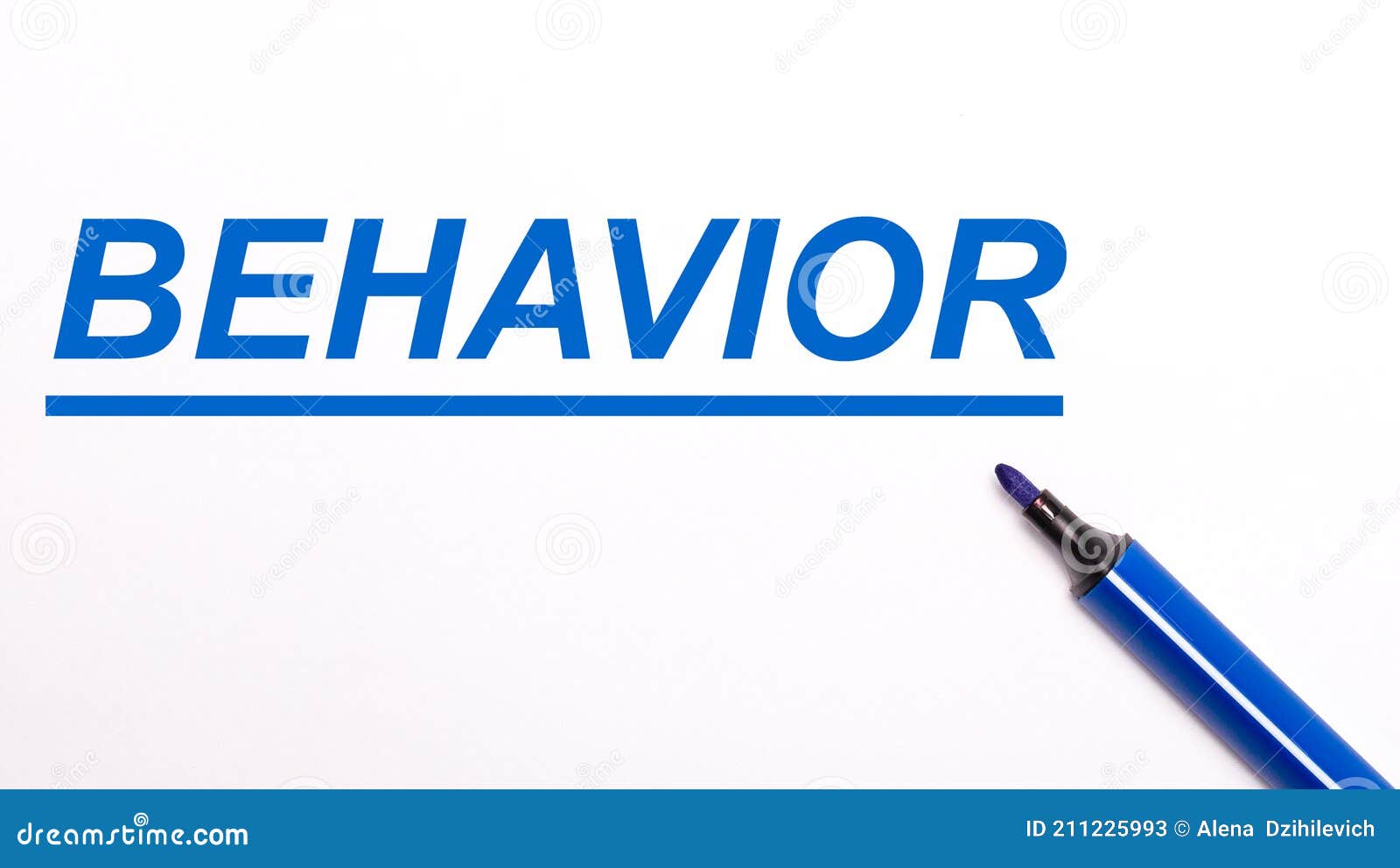 On a Light Background, an Open Blue Felt-tip Pen and the Text BEHAVIOR ...