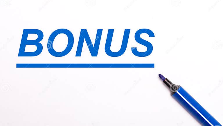 On a Light Background, an Open Blue Felt-tip Pen and the Text BONUS ...