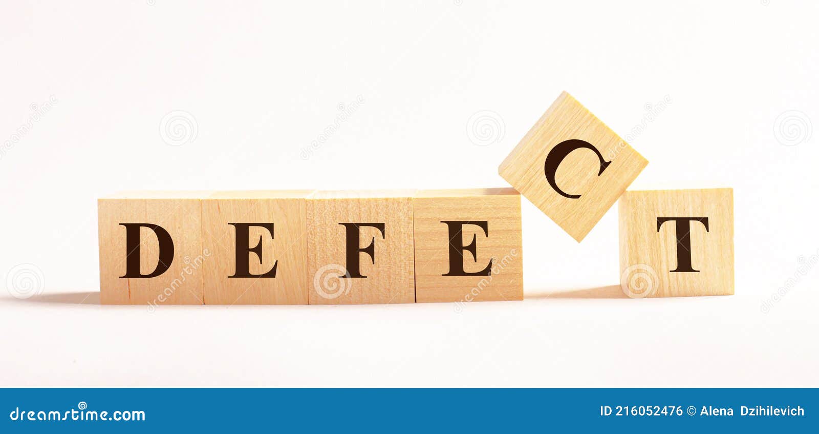 On a Light Background, Wooden Cubes with the Text DEFECT Stock Photo ... On a Light Background, Wooden Cubes with the Text DEFECT Stock Photo ...