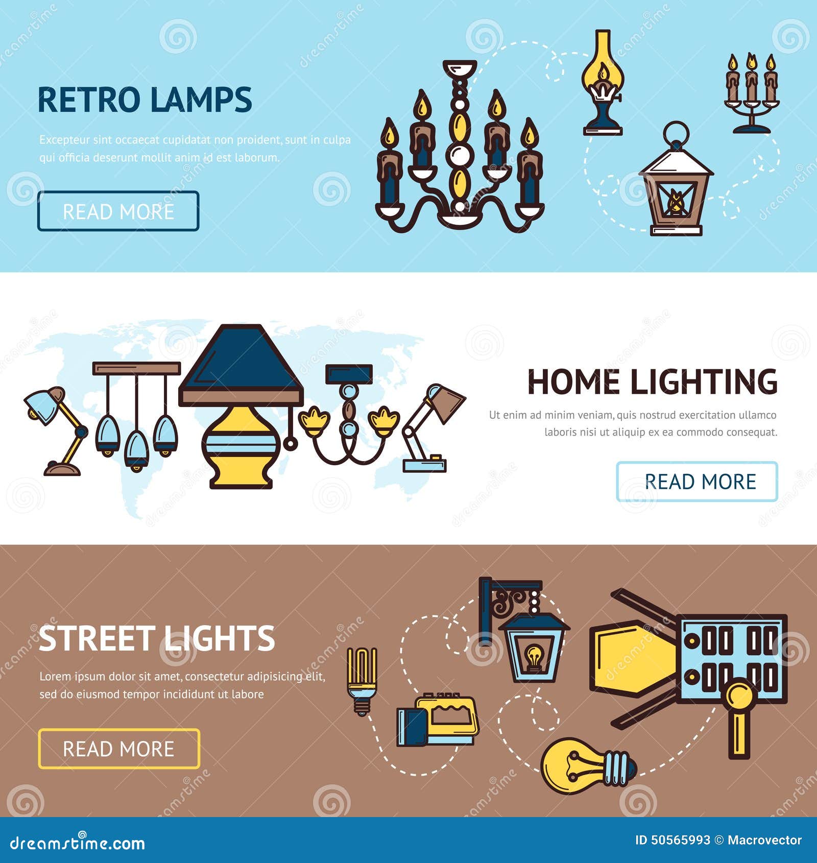 Light Banners Set stock vector. Illustration of candle - 50565993