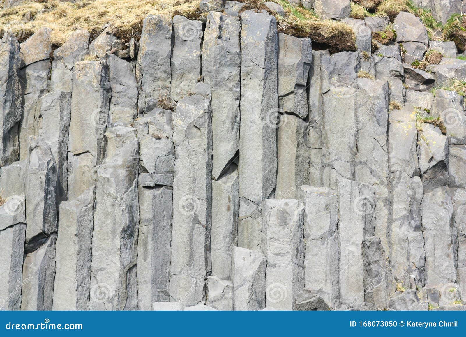 Basalt Column Formation in Iceland. Background Stock Photo - Image of ...