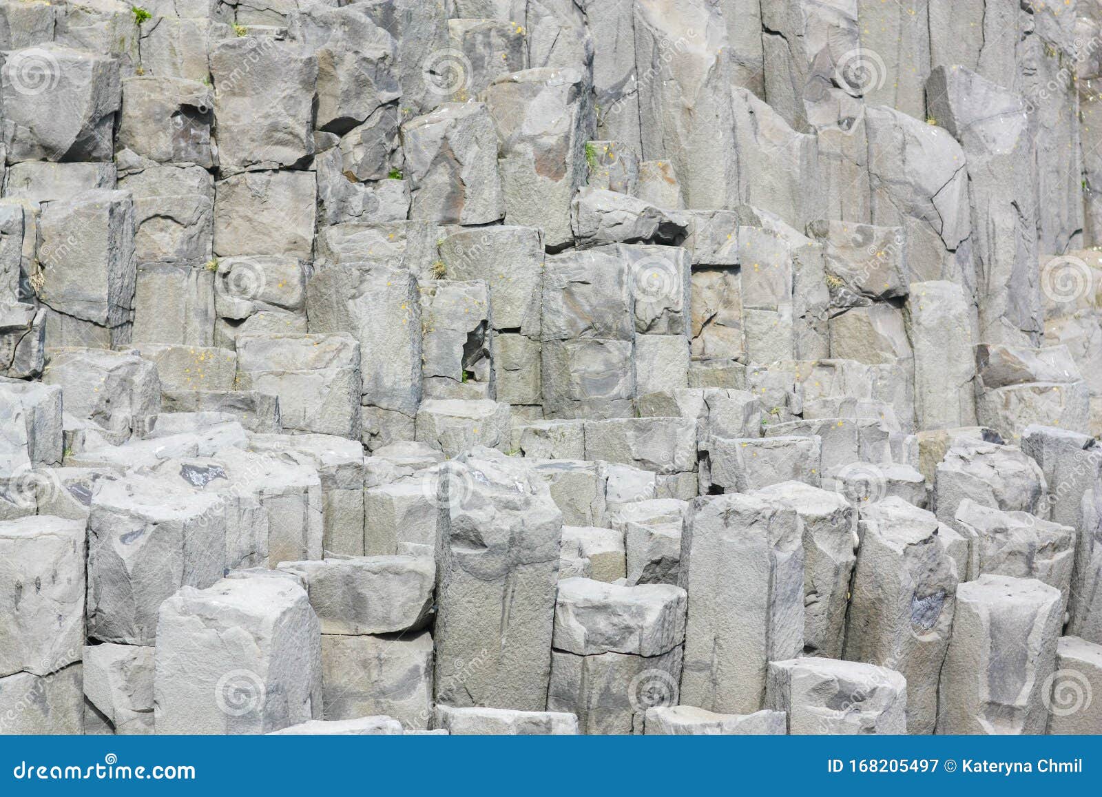 Basalt Column Formation in Iceland. Background Stock Image - Image of ...