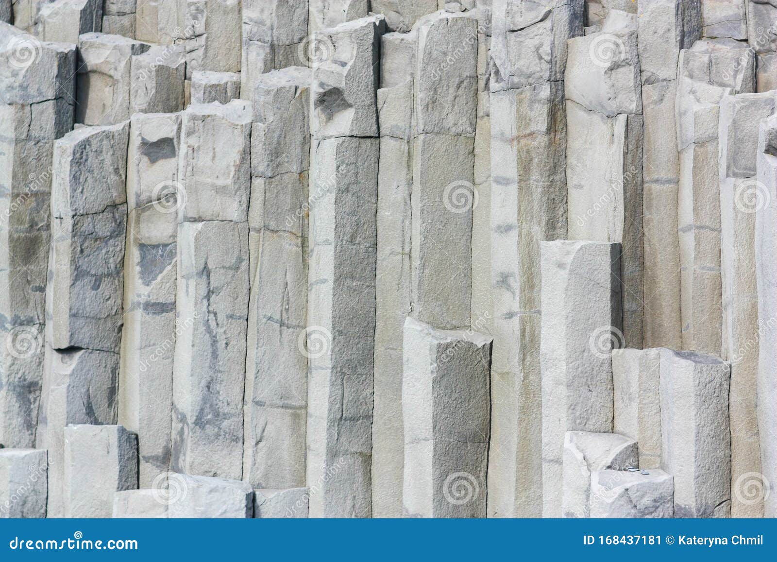 Basalt Column Formation in Iceland. Background Stock Image - Image of ...