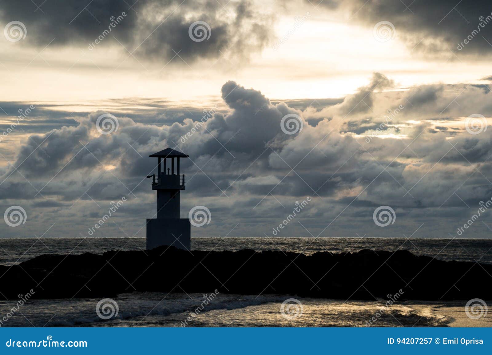 Light beacon at sunset stock image. Image of light, alert - 94207257