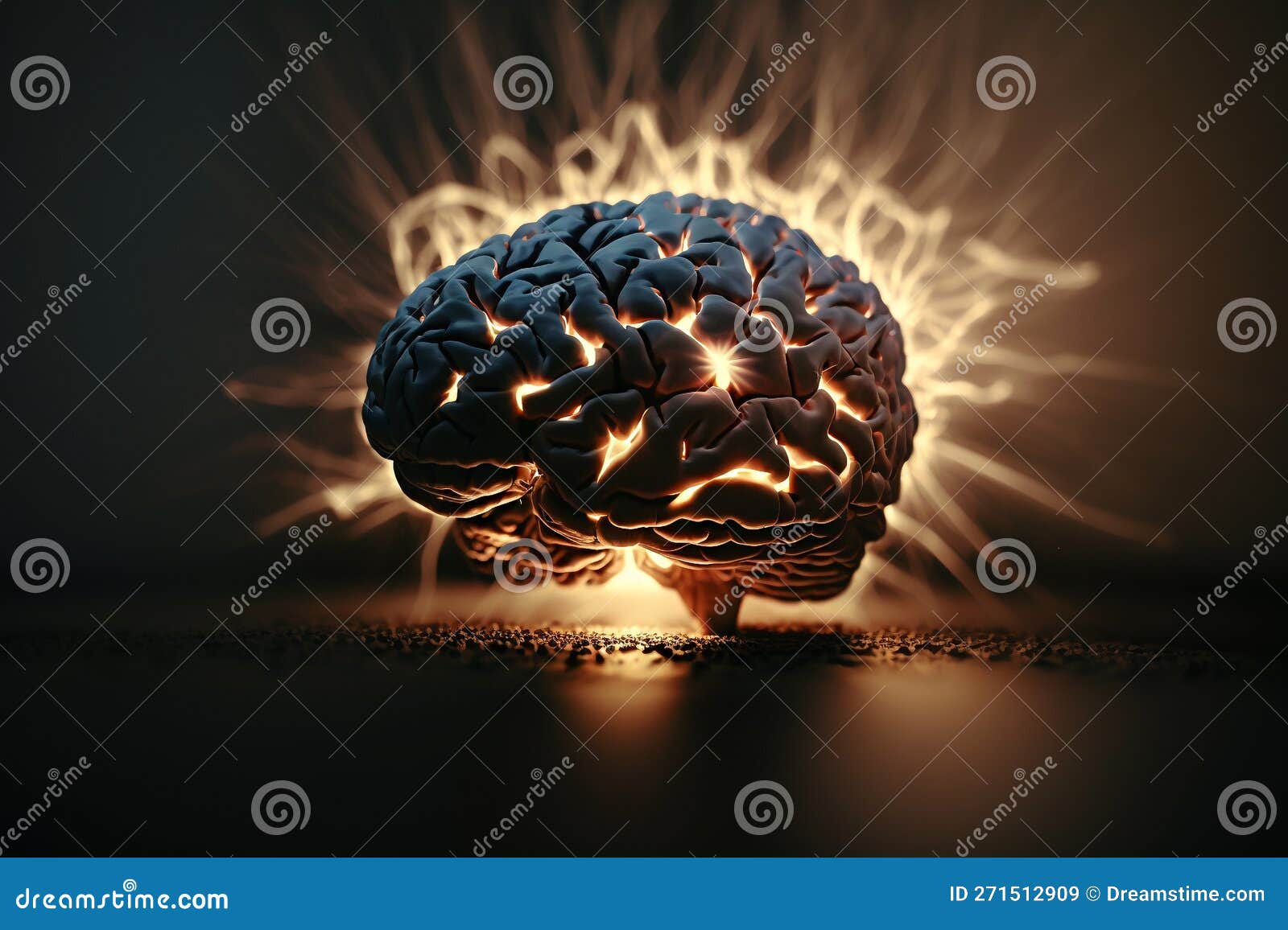Light Beam Brain Receives Knowledge Generative AI Stock Illustration ...