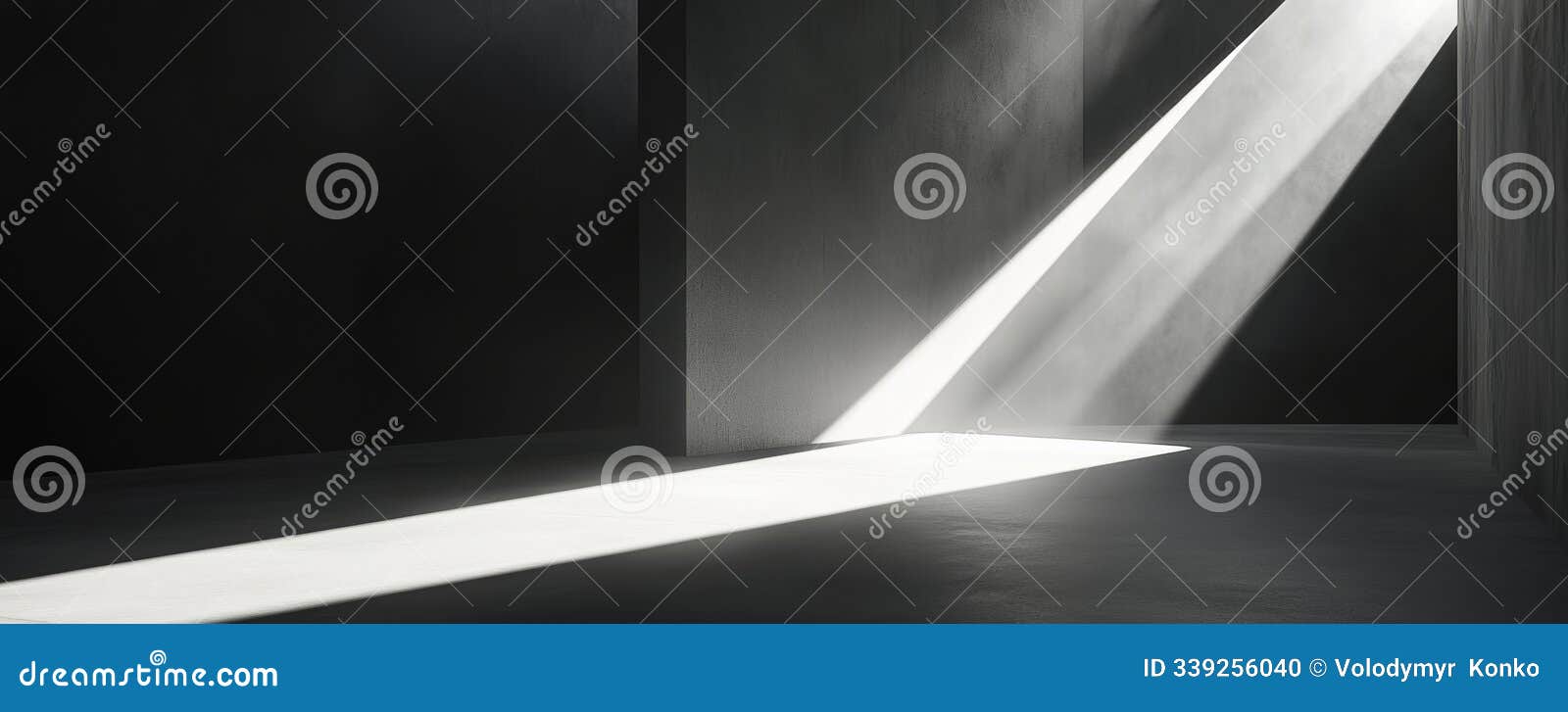 Light Beam Casting Shadows in an Empty Dark Room. Minimalist ...