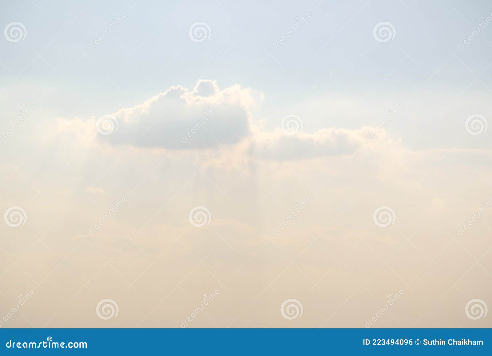 Light Beam and Clouds in Sky Stock Photo - Image of cloudscape, white ...