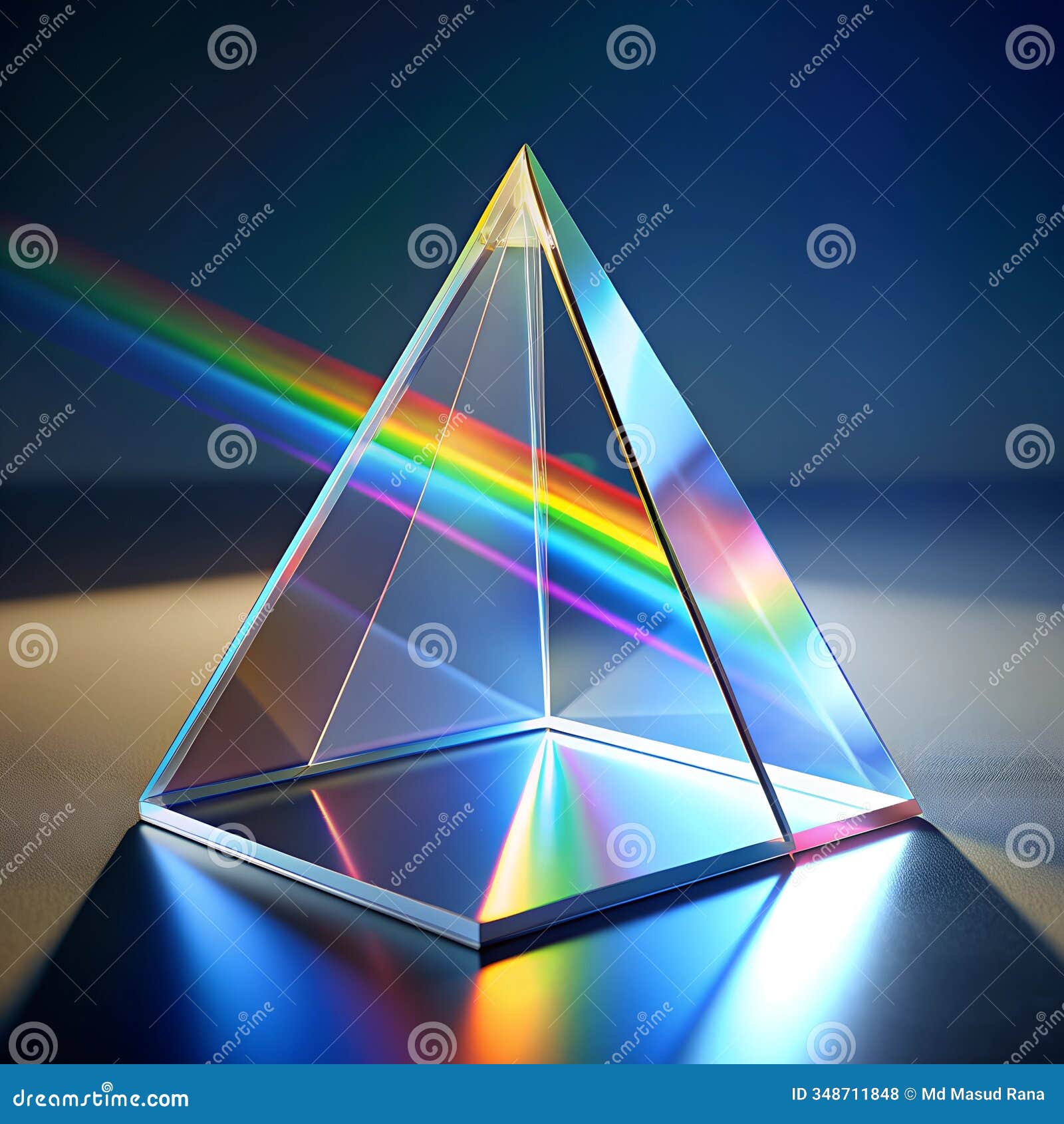 Light Beam through Glass Prism Stock Illustration - Illustration of ...
