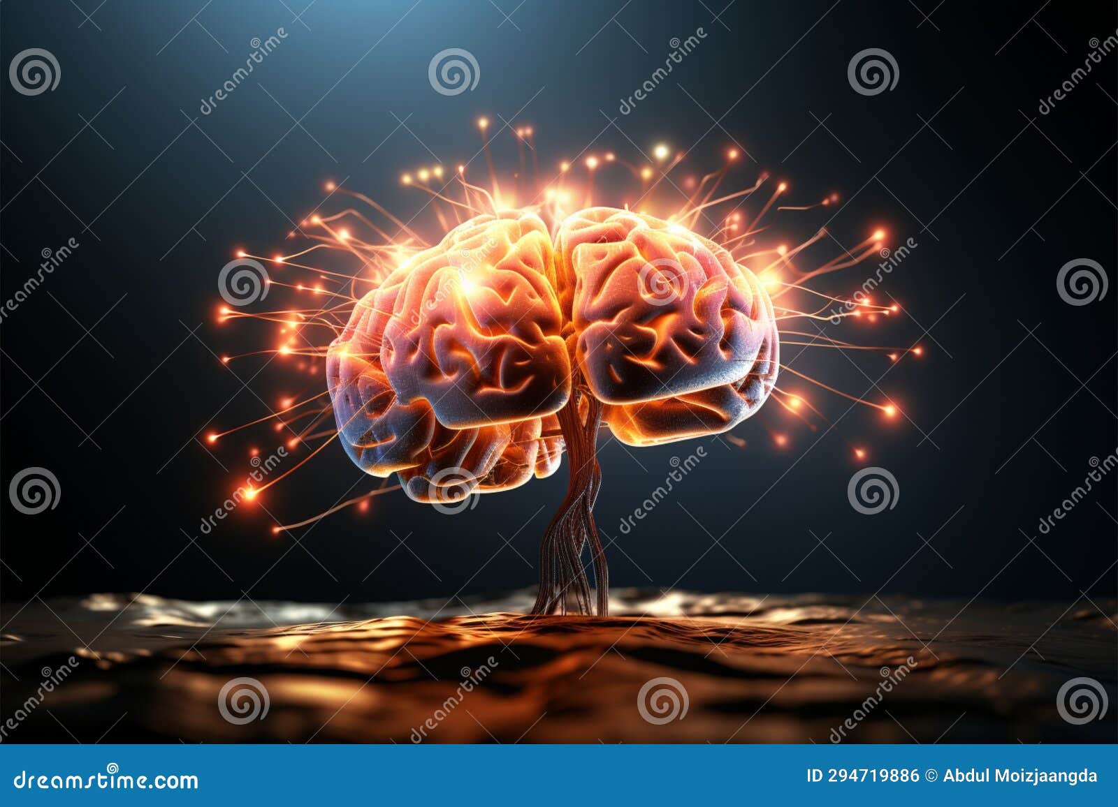 Light Beam Illuminates the Brain, the Receiver of Knowledge Stock ...