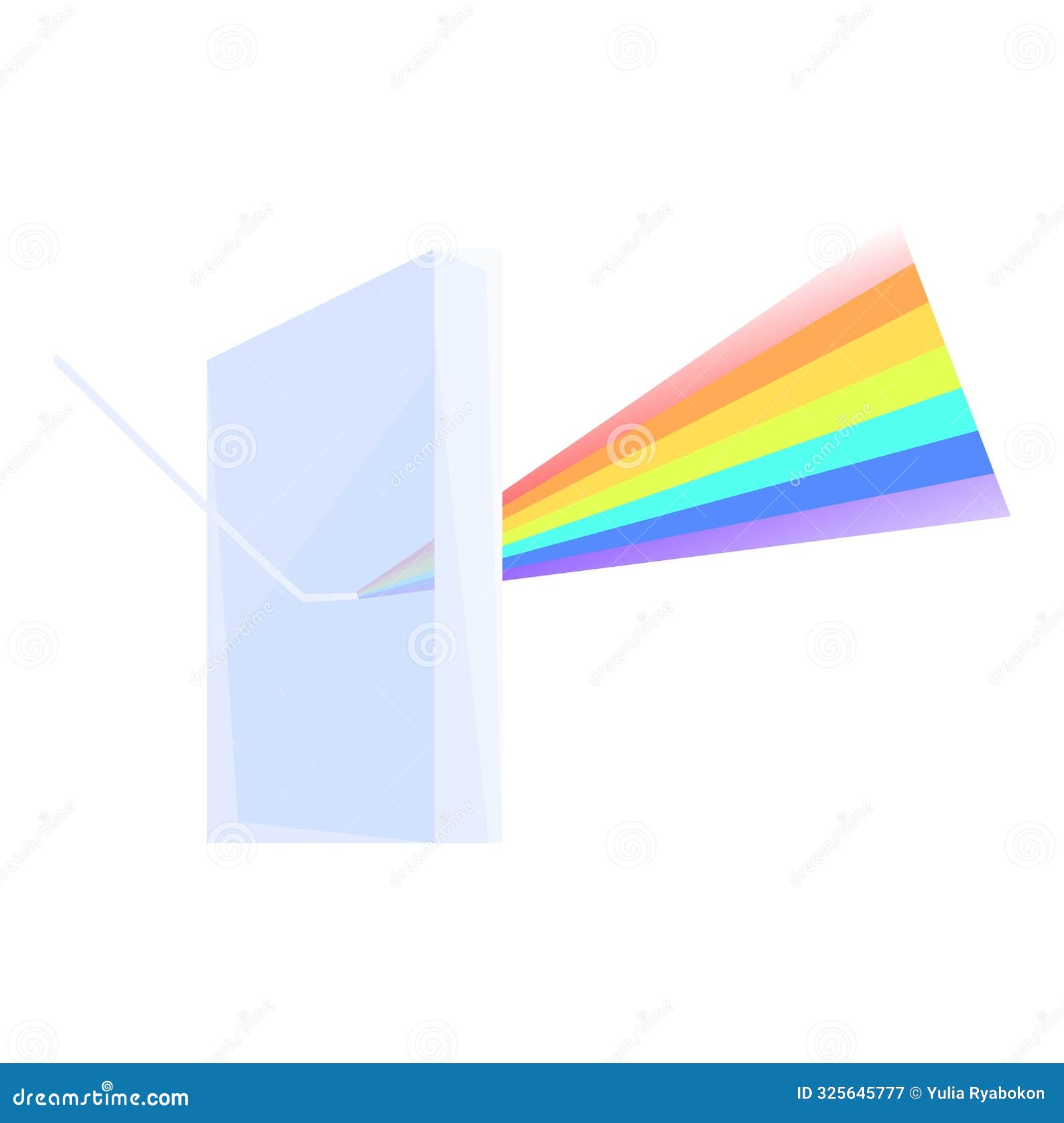 Light Beam Passing through Triangular Prism Creating Colorful Rainbow ...