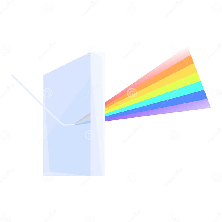 Light Beam Passing through Triangular Prism Creating Colorful Rainbow ...