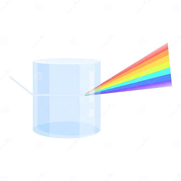 Light Beam Passing through Triangular Prism Creating Rainbow Effect ...