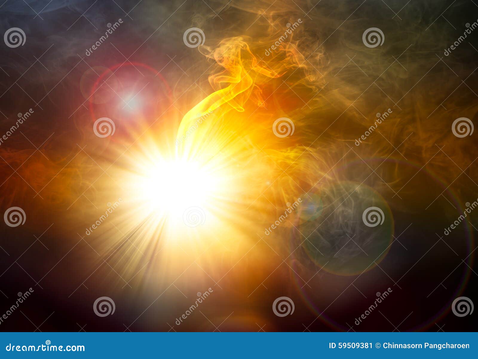 Light Beam and Smoke with Flare Stock Illustration - Illustration of ...
