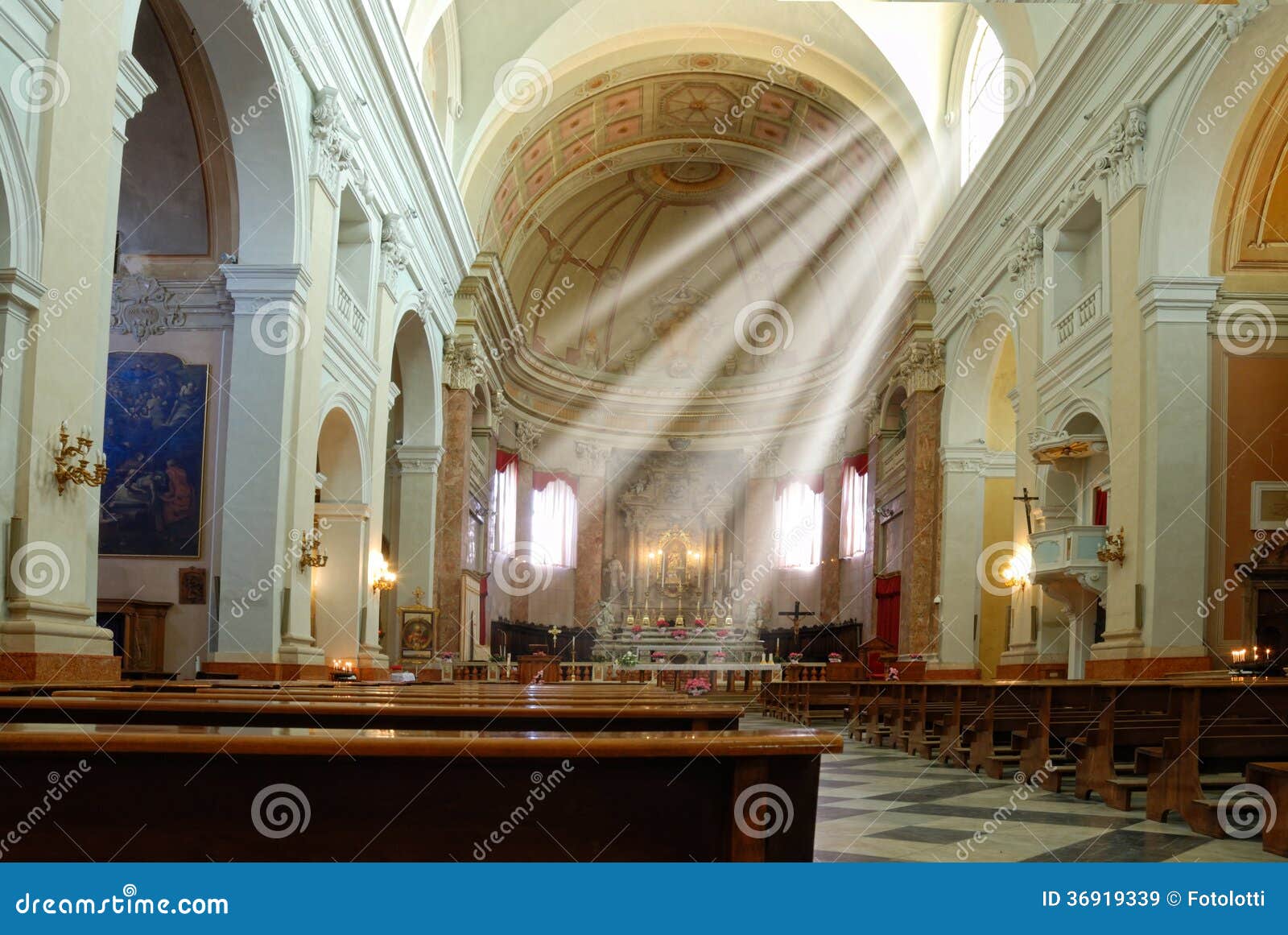 Light Beam from the Window of the Church Stock Image - Image of ...