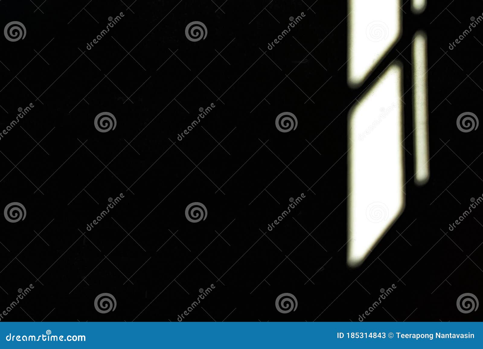 Light Beam from Window on Wall in Dark Room Interior Background. Stock ...