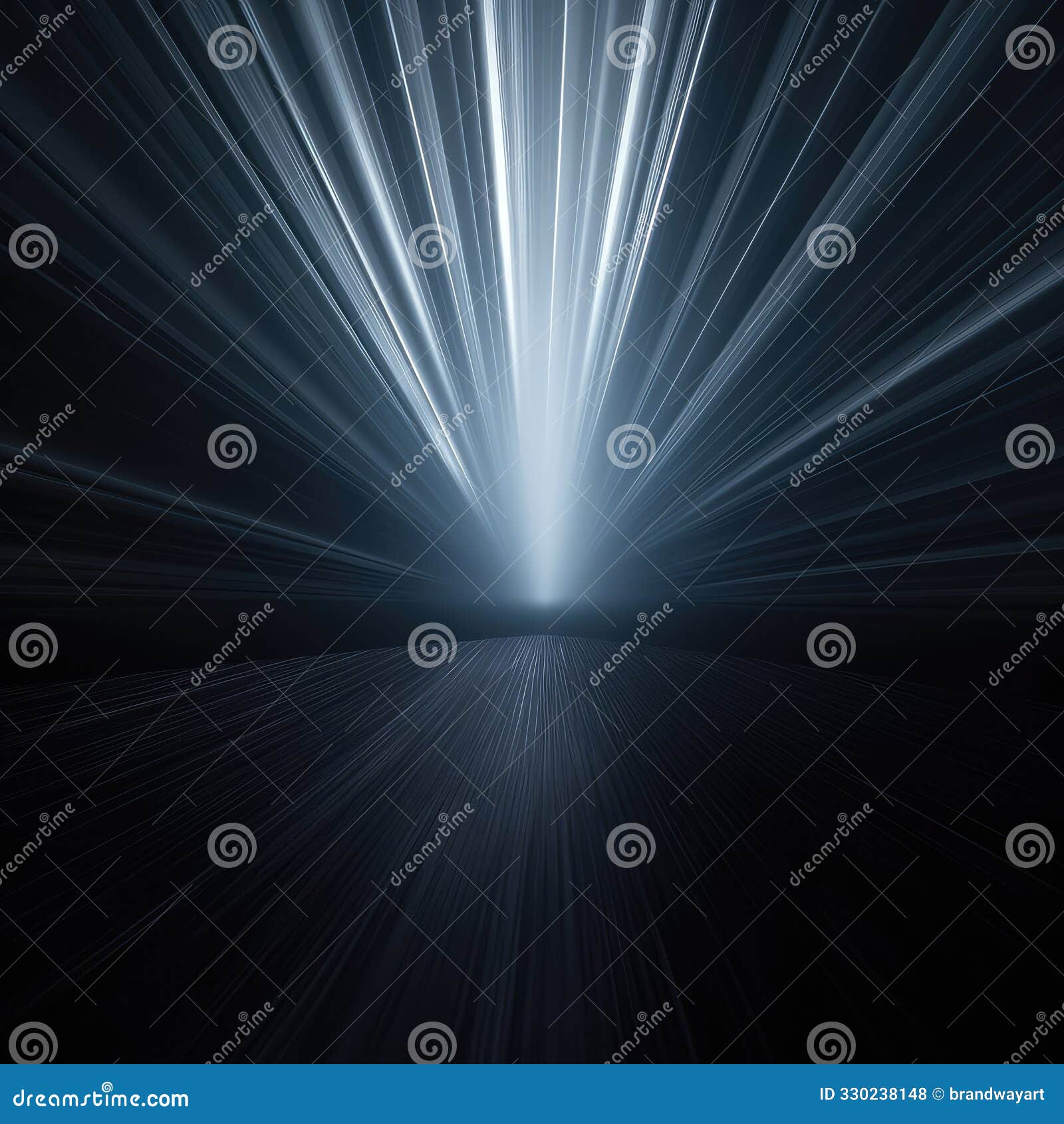 Light Beams Radiating in a Dark Space during an Artistic Display Stock ...