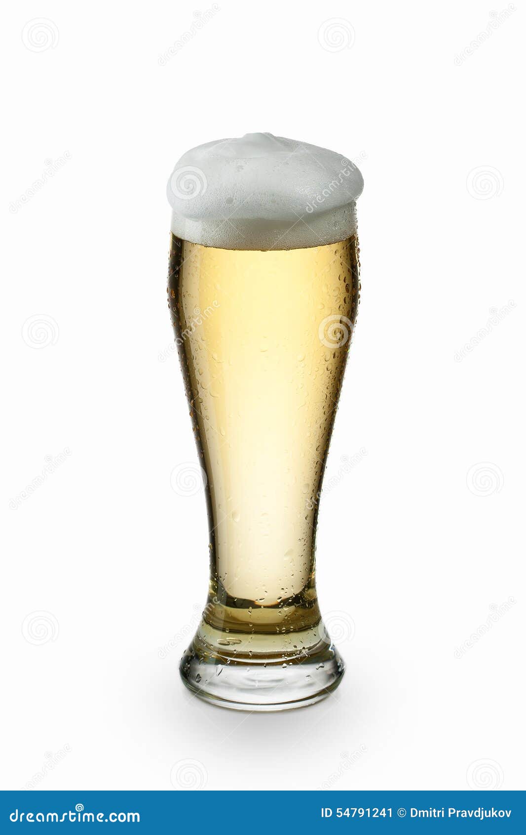 Light Beer into Glass Isolated on White Stock Image - Image of liquid ...