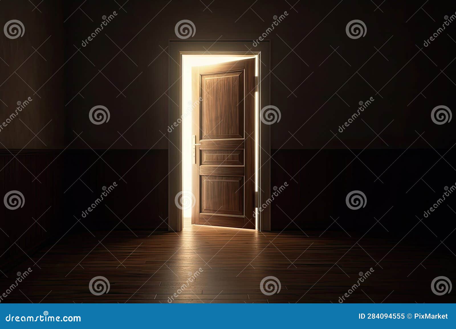The Light Behind the Door, Generative AI Stock Illustration ...