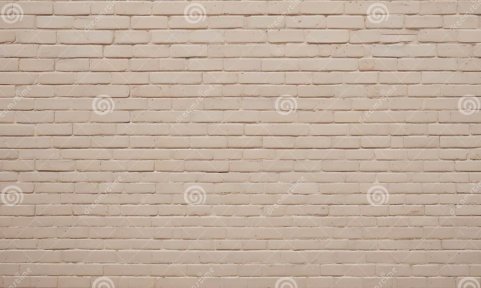 A Light Beige Brick Wall with Vertical Rows of Bricks Stock ...