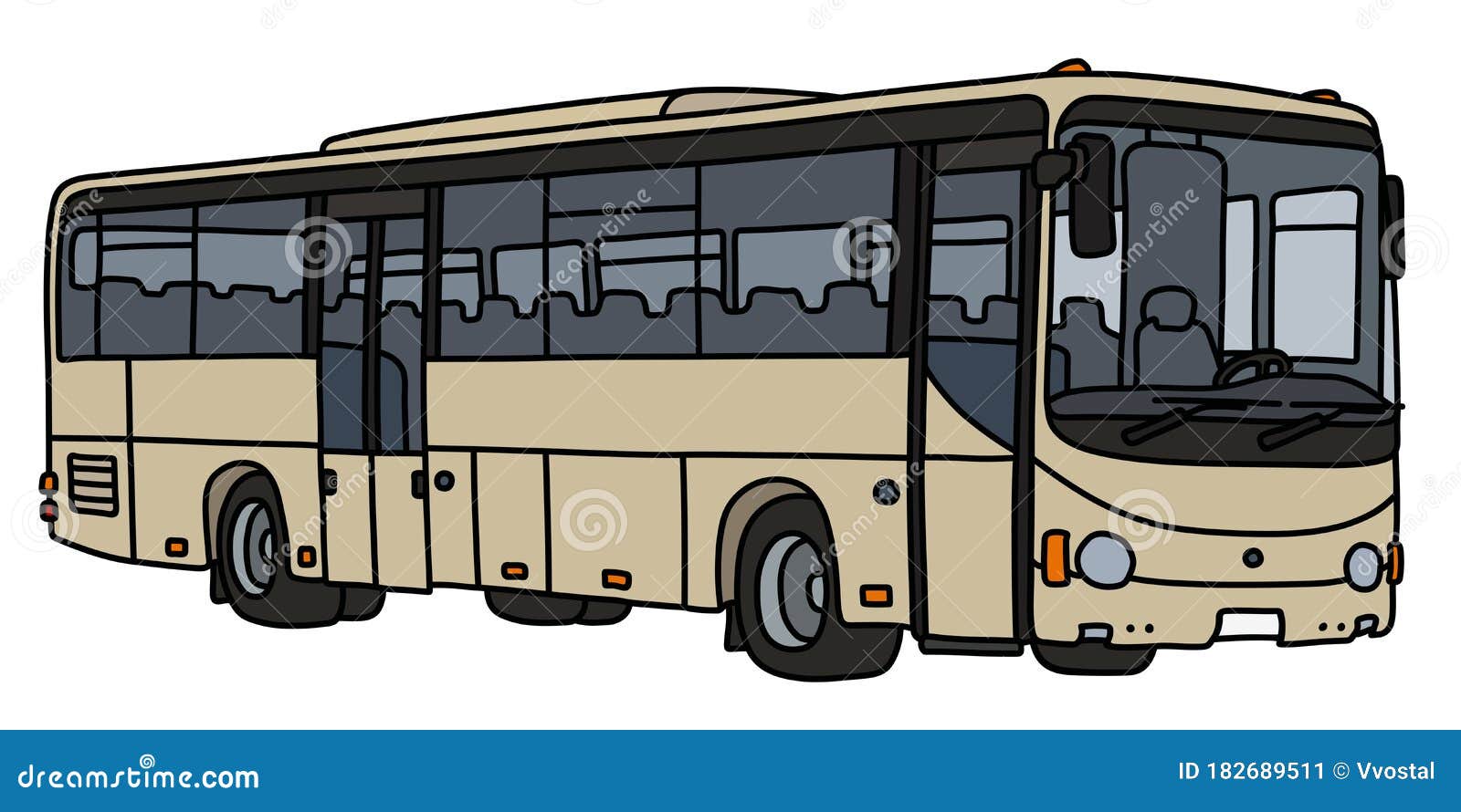 The light beige bus stock vector. Illustration of travel - 182689511