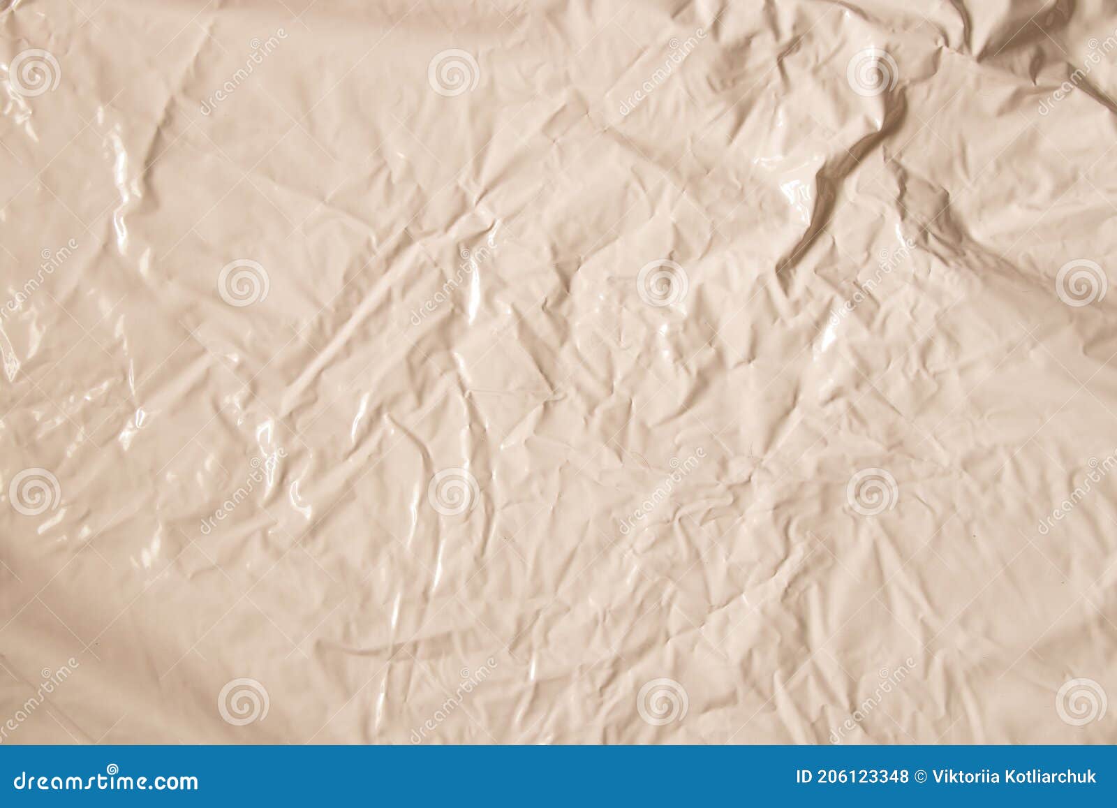 Light Beige Glossy Crumpled Film As Background Stock Photo - Image of ...