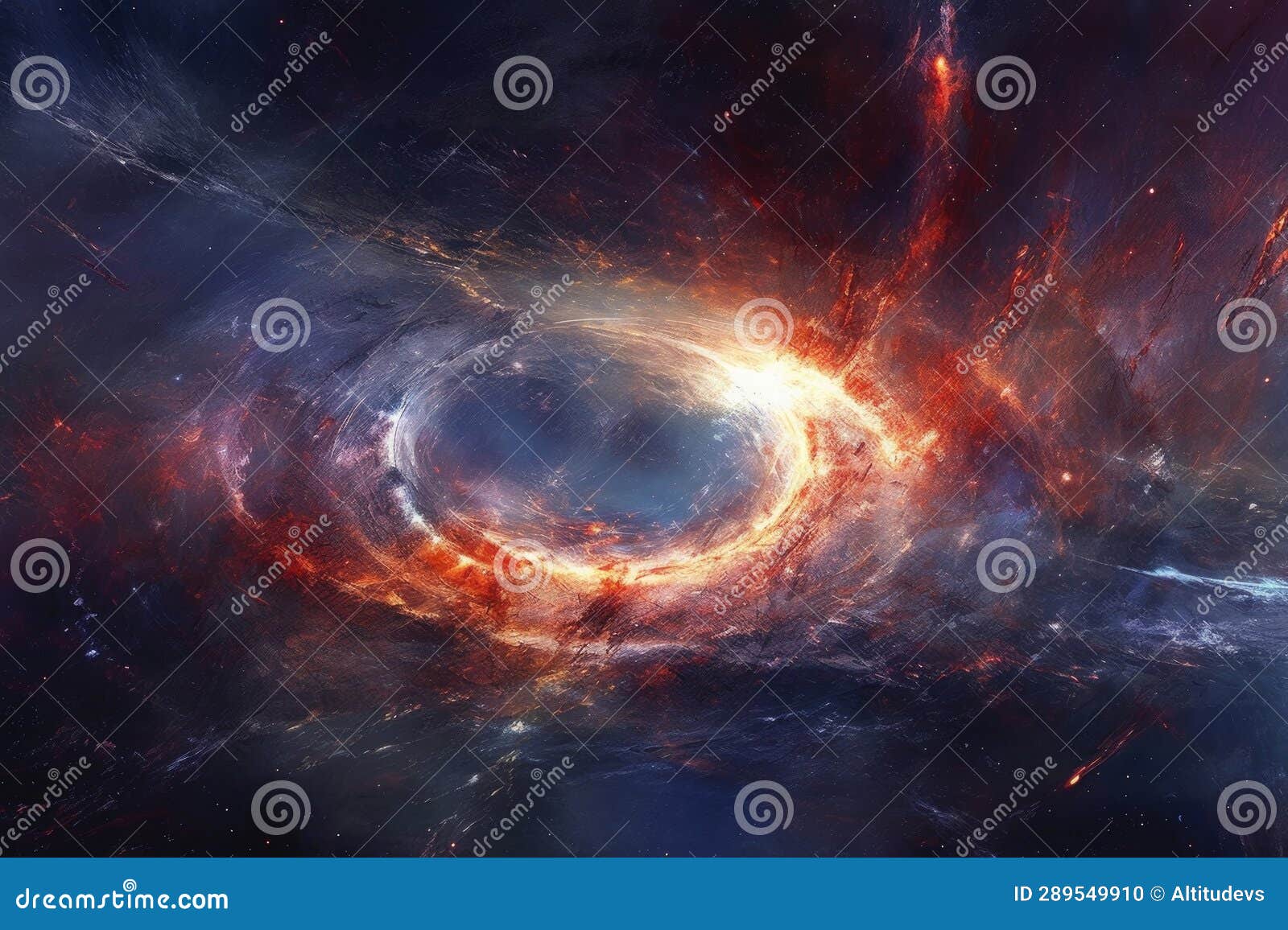 Light Bending Around a Massive Galaxy Stock Illustration - Illustration ...