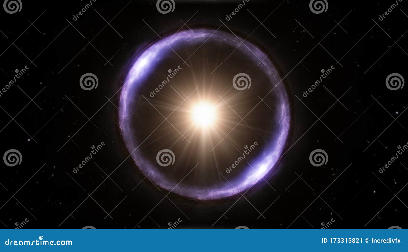 Light Bending Einstein Ring Star Physics Astronomy Concept in Space ...