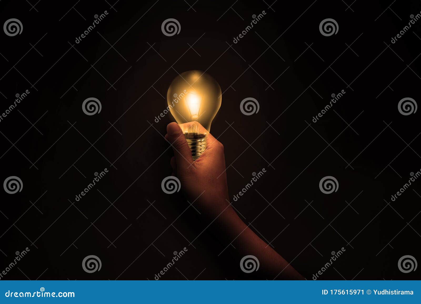 Light Blub In Darkness Street Light Blue Light In Lockdown Covid 19 Let ...