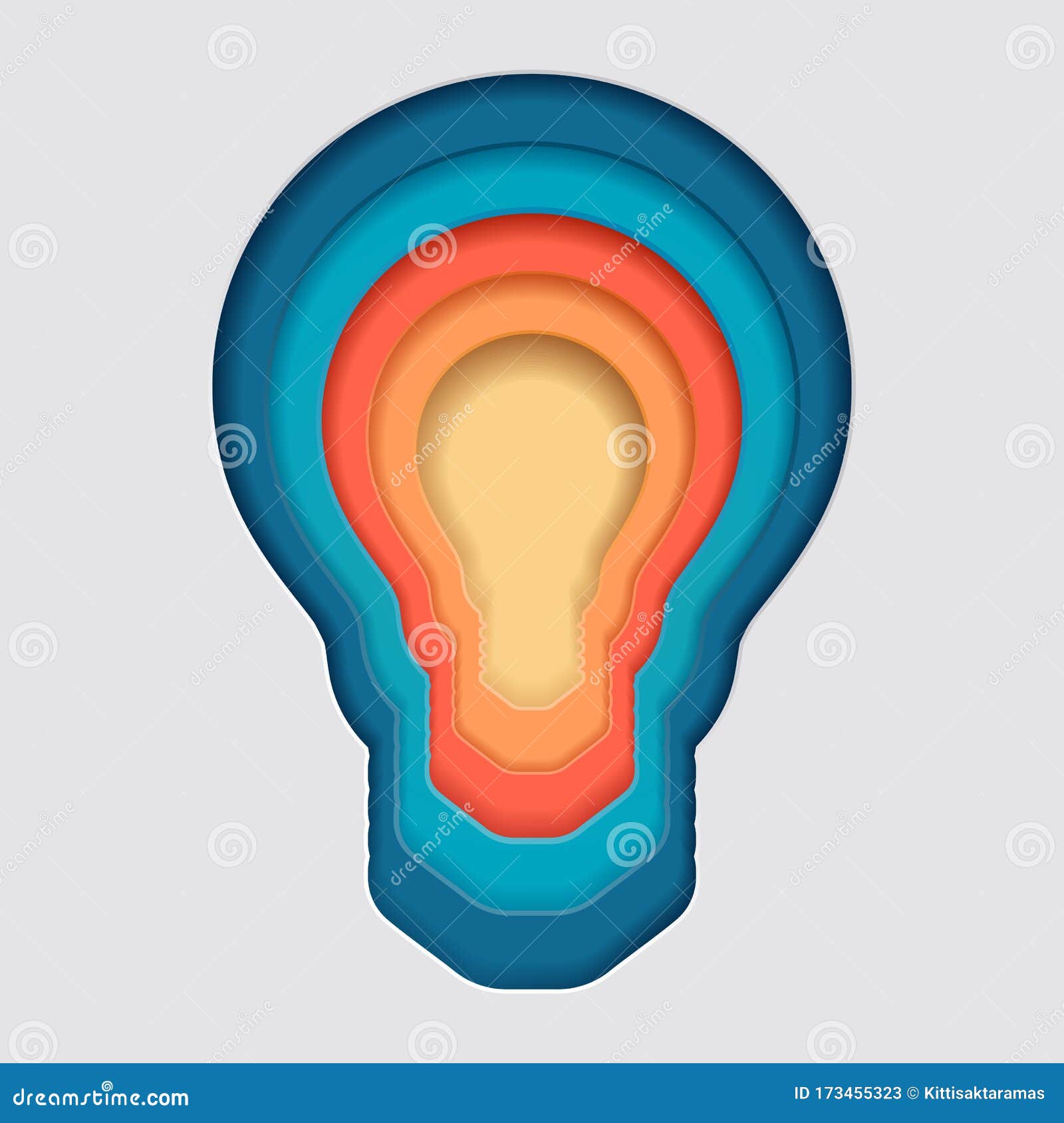 Light Bulb Paper Cut Background Vector Illustrations Stock Vector ...