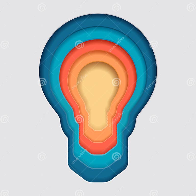 Light Bulb Paper Cut Background Vector Illustrations Stock Vector ...