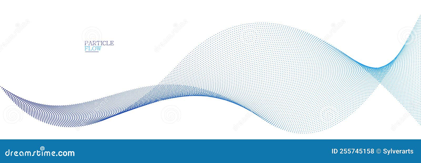 Light Blue Abstract Background, Vector Wave of Flowing Particles, Curvy ...
