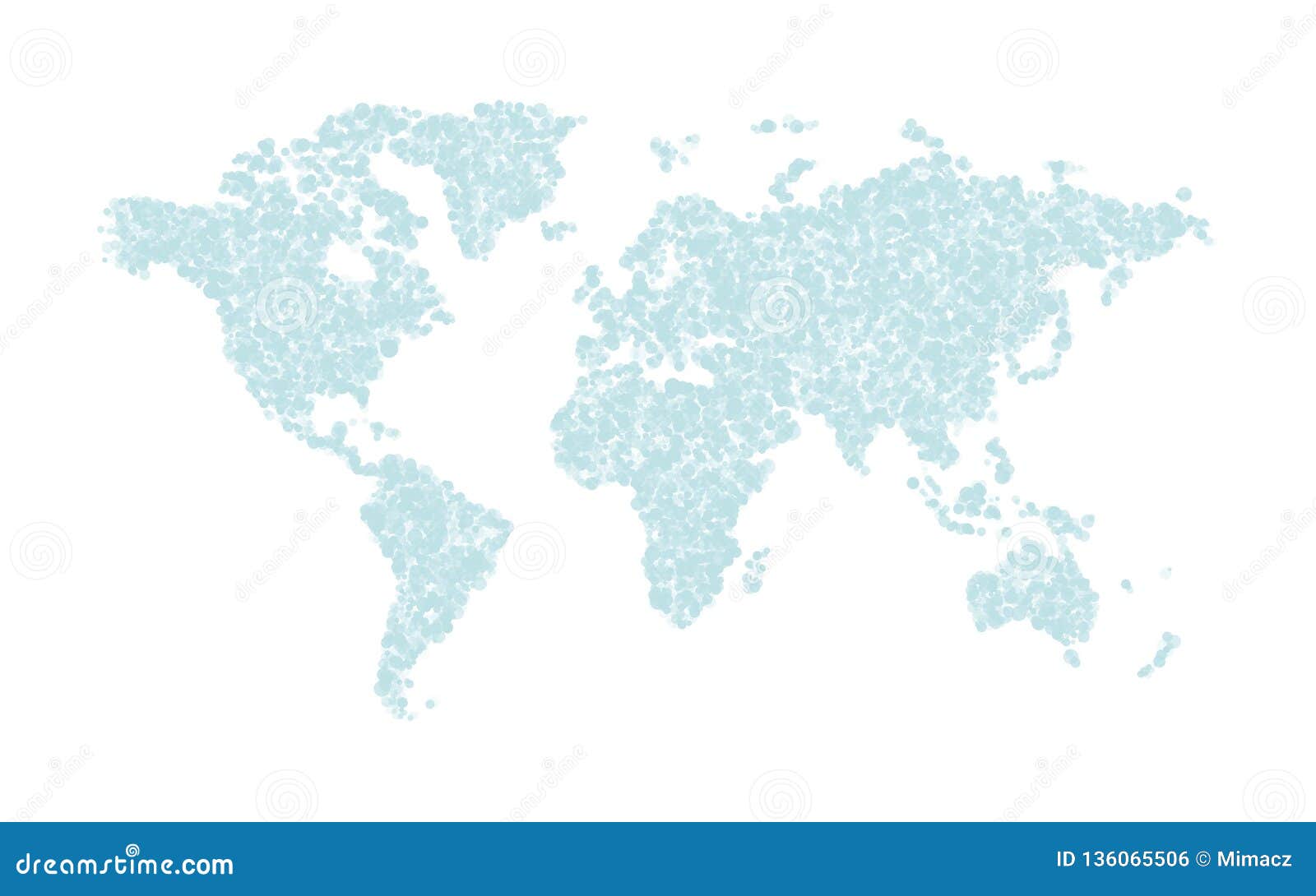 Light Blue Abstract Dotted Map of the World Stock Vector - Illustration ...