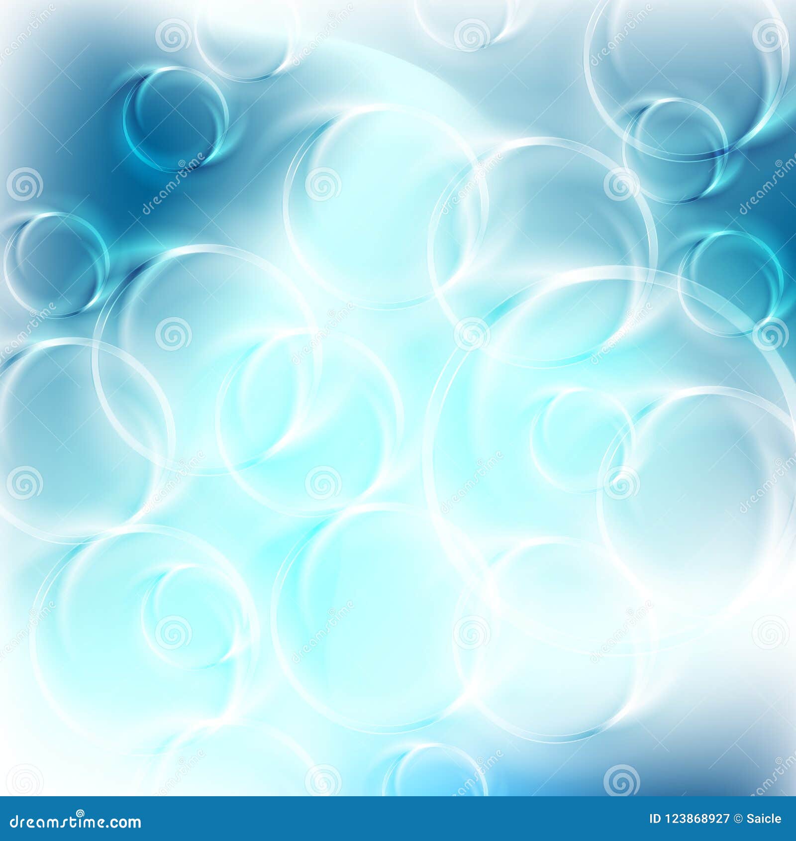 Light Blue Abstract Glossy Shiny Rings Background Stock Vector ...