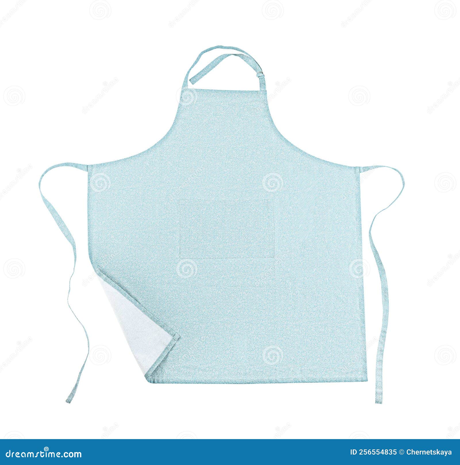Light Blue Apron with Pattern Isolated on White, Top View Stock Image ...