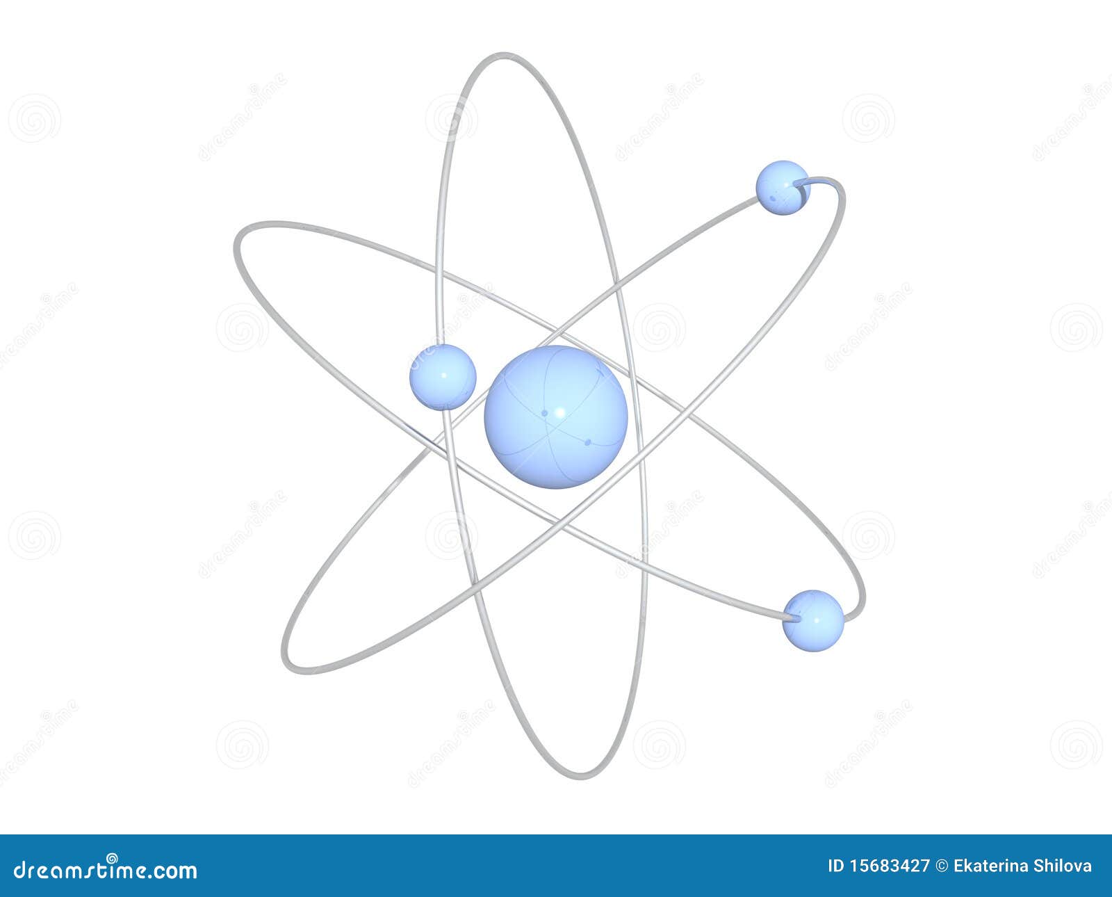 Light Blue Atom Structure on White Background Stock Illustration ...