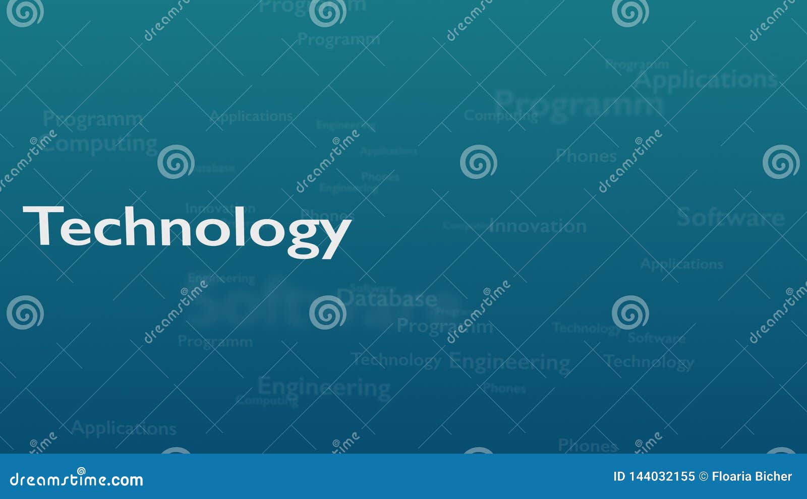 Light Blue Background with Different Words, Which Deal with Technology ...