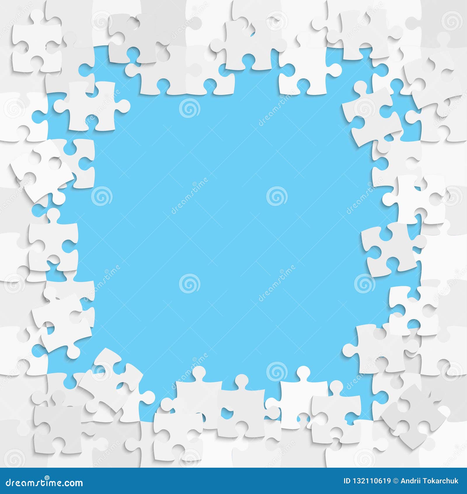 Light Blue Background Puzzle. the Banner Frame. Stock Vector ...