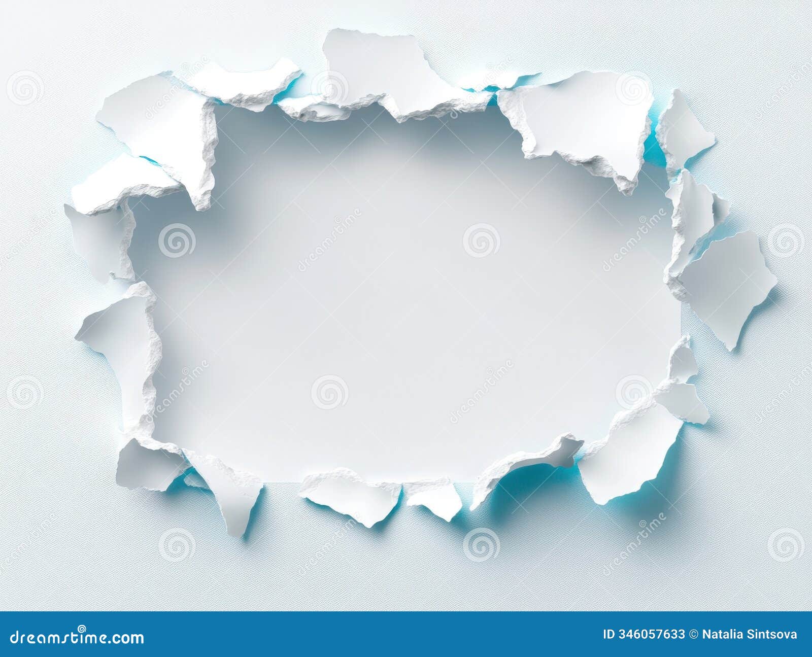 A Light Blue Background with a Ragged Edge that Creates a Frame Stock ...
