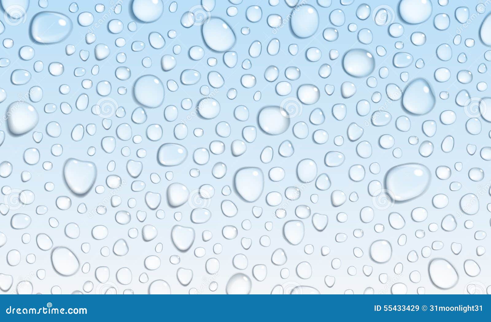 Light Blue Background of Water Drops Stock Vector - Illustration of ...