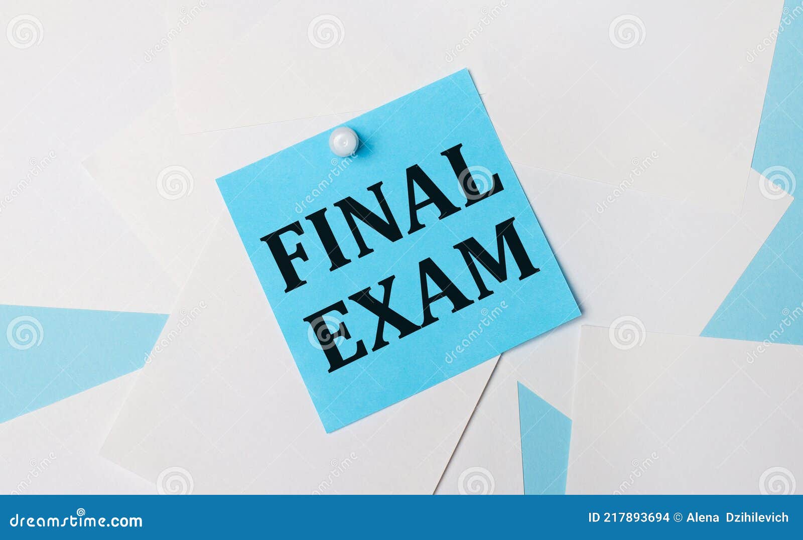 On a Light Blue Background, White Square Sheets of Paper. a Light Blue ...