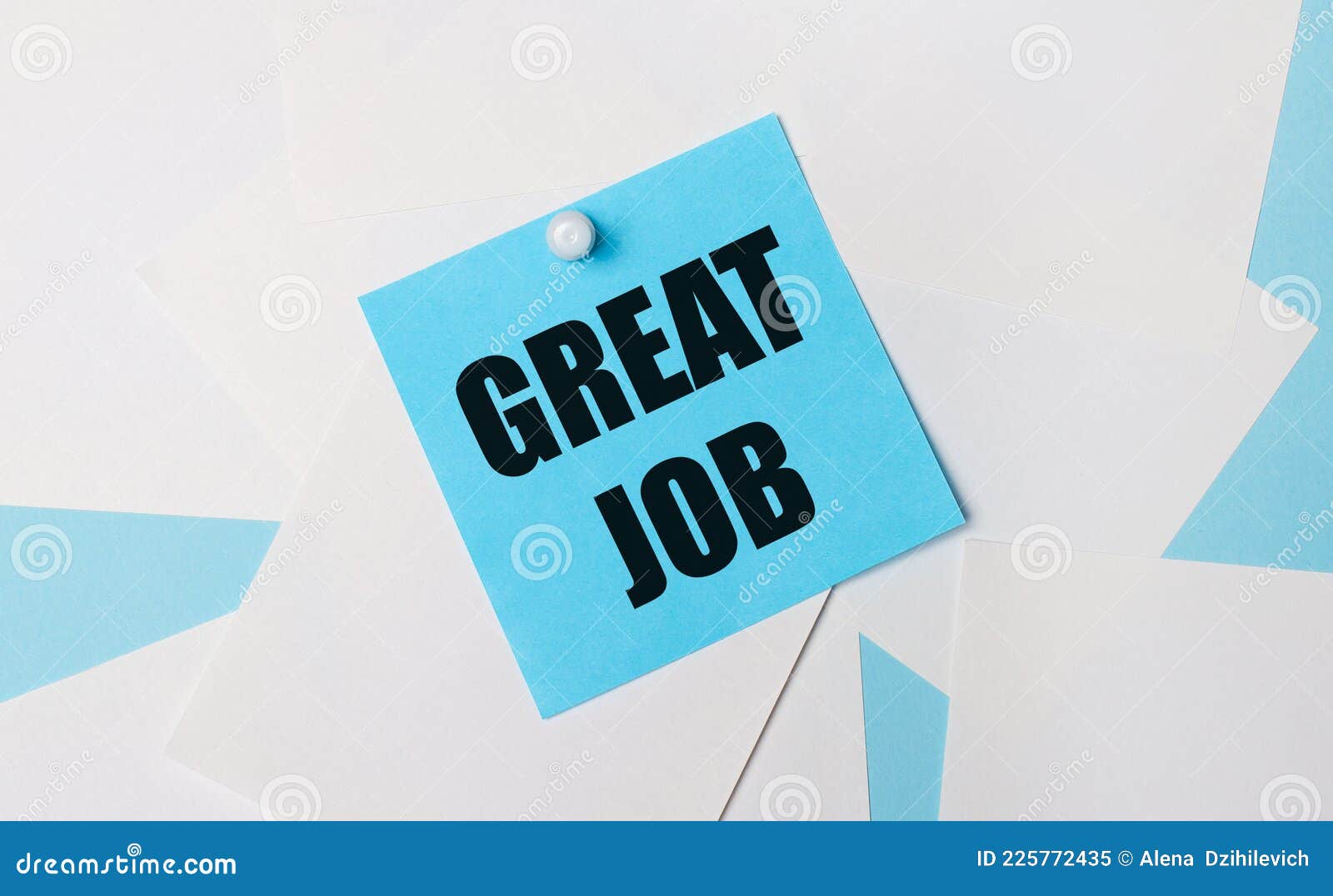 On a Light Blue Background, White Square Sheets of Paper. a Light Blue ...