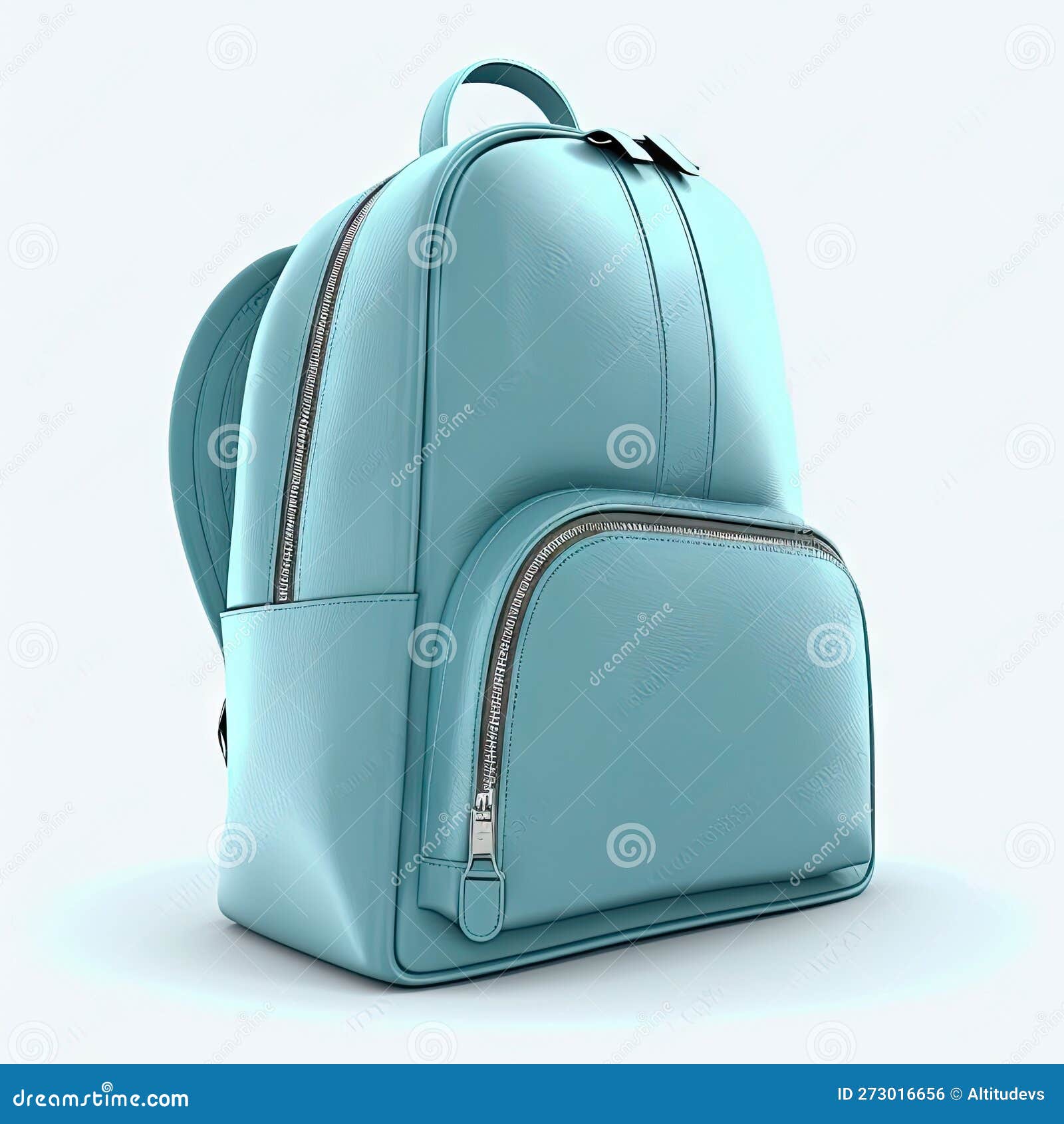 Light Blue Backpack Mockup with Big Lock and Handles Stock Photo ...