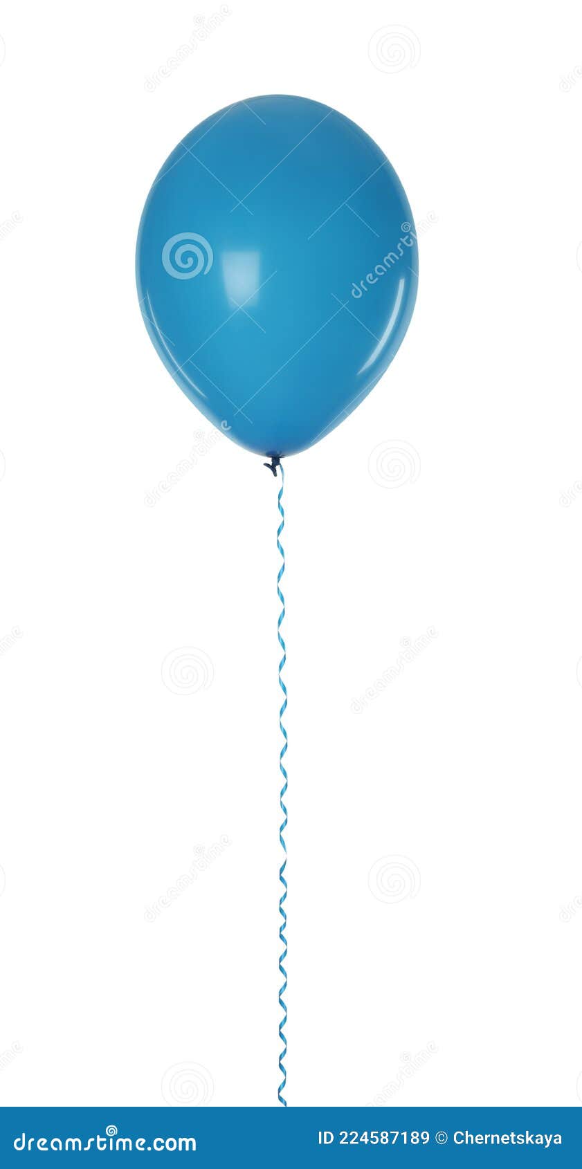 Light Blue Balloon with Ribbon Isolated Stock Image - Image of decor ...