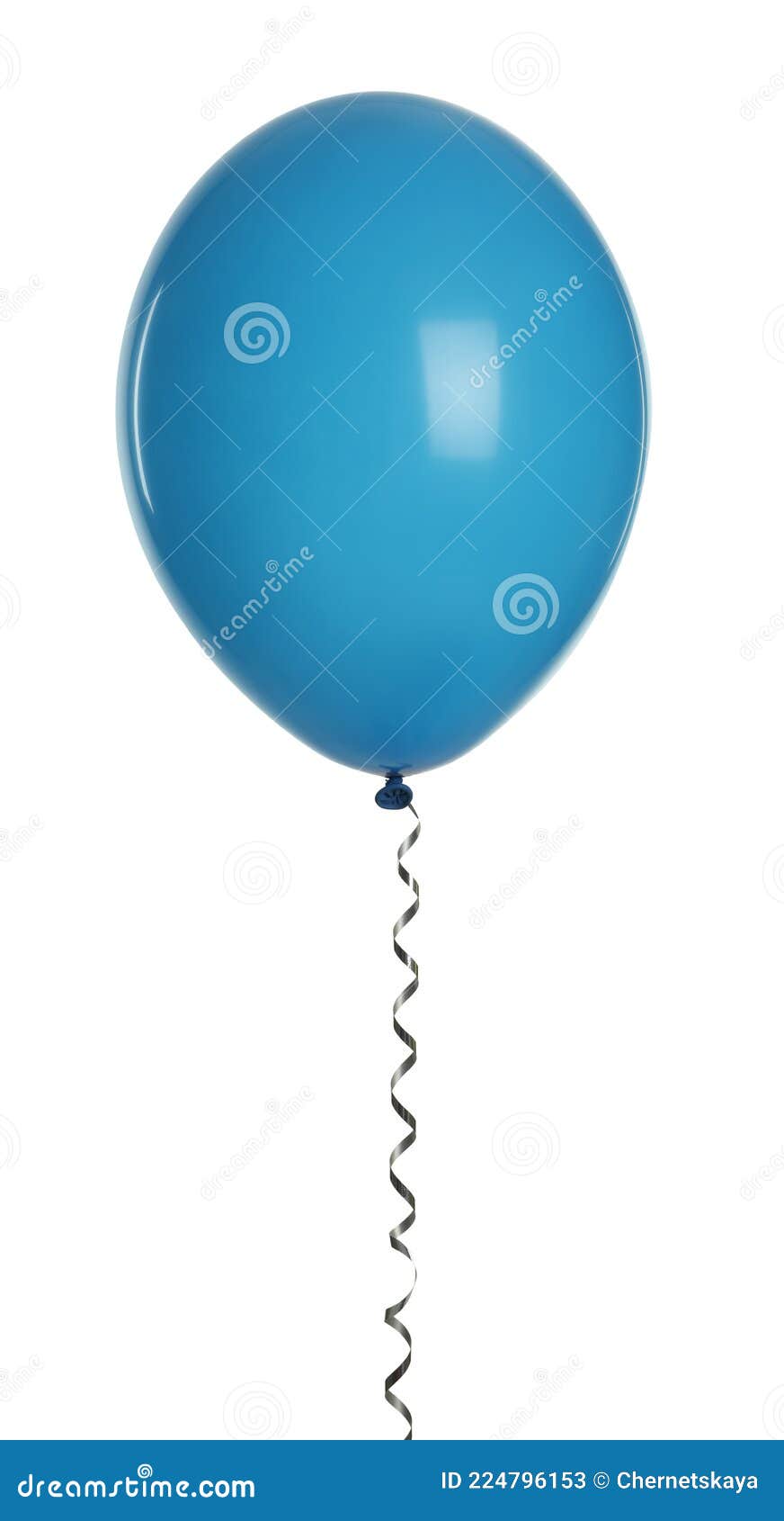 Light Blue Balloon with Ribbon Isolated on White Stock Image - Image of ...